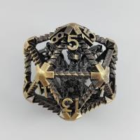 China 20 Sided Metal Hollow Dice D20 Large-Scale DND Polyhedral RPG Dungeons And Dragons for sale