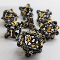 China Hollow Skull Multi  Face Metal Dice Set Dungeon And Dragon RPG#DND for sale