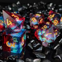 China Flow Sand Multi Color Resin Dice Set DND Cruzu'S Call RPG#COC for sale
