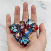 China Flow Sand Multi Color Resin Dice Set DND Cruzu'S Call RPG#COC for sale