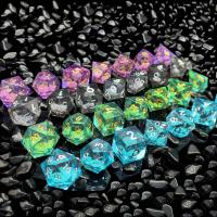 China Flow Sand Multi Color Resin Dice Set DND Cruzu'S Call RPG#COC for sale