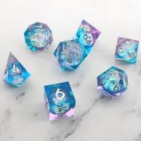 China Flow Sand Multi Color Resin Dice Set DND Cruzu'S Call RPG#COC for sale