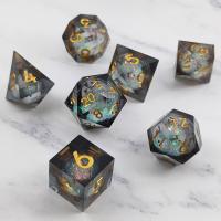 China Flow Sand Multi Color Resin Dice Set DND Cruzu'S Call RPG#COC for sale
