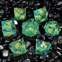 China Flow Sand Multi Color Resin Dice Set DND Cruzu'S Call RPG#COC for sale