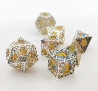 China Silver Metal Frame Resin Dice Set DND#RPG#COC Dungeon And Dragon for sale