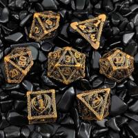 China Hollow Multi Face Metal Dice Set D20 Sharp Cut Flying Dragon Budemen'S God for sale