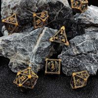 China Hollow Multi Face Metal Dice Set D20 Sharp Cut Flying Dragon Budemen'S God for sale