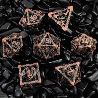 China Hollow Multi Face Metal Dice Set D20 Sharp Cut Flying Dragon Budemen'S God for sale
