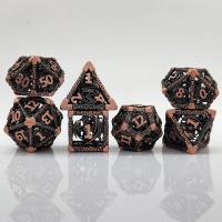 China Hollow Multi Face Metal Dice Set D20 Sharp Cut Flying Dragon Budemen'S God for sale