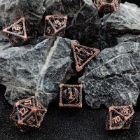 China Hollow Multi Face Metal Dice Set D20 Sharp Cut Flying Dragon Budemen'S God for sale