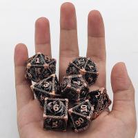 China Hollow Multi Face Metal Dice Set D20 Sharp Cut Flying Dragon Budemen'S God for sale