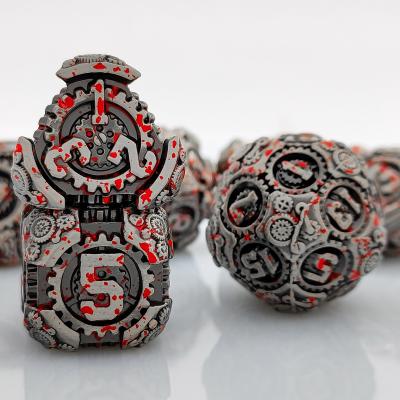 China Gear Metal Dice Set DND Dungeons And Dragons TRPG Polyhedral Dice D6 Table for sale