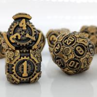 China Gear Metal Dice Set DND Dungeons And Dragons TRPG Polyhedral Dice D6 Table for sale