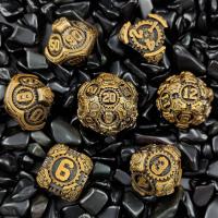 China Gear Metal Dice Set DND Dungeons And Dragons TRPG Polyhedral Dice D6 Table for sale