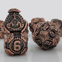 China Gear Metal Dice Set DND Dungeons And Dragons TRPG Polyhedral Dice D6 Table for sale