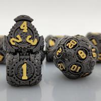China Gear Metal Dice Set DND Dungeons And Dragons TRPG Polyhedral Dice D6 Table for sale