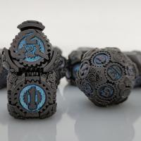 China Gear Metal Dice Set DND Dungeons And Dragons TRPG Polyhedral Dice D6 Table for sale