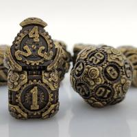 China Gear Metal Dice Set DND Dungeons And Dragons TRPG Polyhedral Dice D6 Table for sale