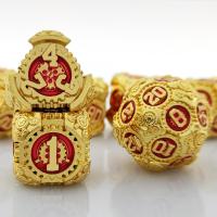 China Gear Metal Dice Set DND Dungeons And Dragons TRPG Polyhedral Dice D6 Table for sale
