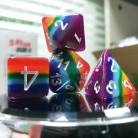China 7 Layer Rainbow Handmade Resin Dice Crusson And Dungeon DND#RPG for sale