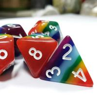 China 7 Layer Rainbow Handmade Resin Dice Crusson And Dungeon DND#RPG for sale