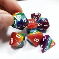 China 7 Layer Rainbow Handmade Resin Dice Crusson And Dungeon DND#RPG for sale