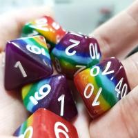 China 7 Layer Rainbow Handmade Resin Dice Crusson And Dungeon DND#RPG for sale
