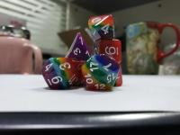China 7 Layer Rainbow Handmade Resin Dice Crusson And Dungeon DND#RPG for sale
