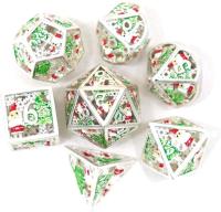 China Christmas Hollow Multi Noodle Metal Dice Digital DND Dragon And Dungeon TRPG Multi -Faceted for sale
