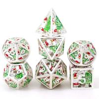China Christmas Hollow Multi Noodle Metal Dice Digital DND Dragon And Dungeon TRPG Multi -Faceted for sale