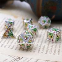 China Christmas Hollow Multi Noodle Metal Dice Digital DND Dragon And Dungeon TRPG Multi -Faceted for sale