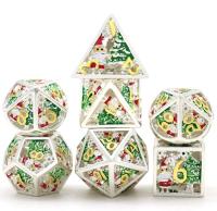 China Christmas Hollow Multi Noodle Metal Dice Digital DND Dragon And Dungeon TRPG Multi -Faceted for sale