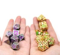China Christmas Hollow Multi Noodle Metal Dice Digital DND Dragon And Dungeon TRPG Multi -Faceted for sale