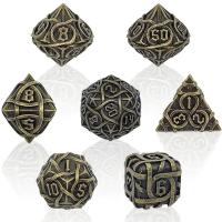 China Thorns Striped Metal Dice Set Fantasy DND Multi Faceted Board Game for sale