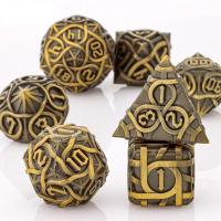 China Thorns Striped Metal Dice Set Fantasy DND Multi Faceted Board Game for sale