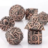 China Thorns Striped Metal Dice Set Fantasy DND Multi Faceted Board Game for sale