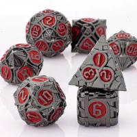 China Thorns Striped Metal Dice Set Fantasy DND Multi Faceted Board Game for sale