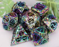 China Thorns Striped Metal Dice Set Fantasy DND Multi Faceted Board Game for sale