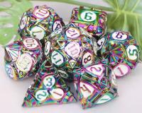 China Thorns Striped Metal Dice Set Fantasy DND Multi Faceted Board Game for sale