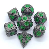 China Thorns Striped Metal Dice Set Fantasy DND Multi Faceted Board Game for sale