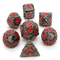 China Thorns Striped Metal Dice Set Fantasy DND Multi Faceted Board Game for sale