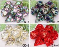 China Thorns Striped Metal Dice Set Fantasy DND Multi Faceted Board Game for sale