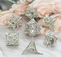 China Geely Flower Hollow Metal Dice Set RPG Dragon And Dungeon DND for sale