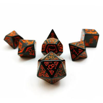 China Polymodial Resin Dice 7PCS RPG Dice Set D4 D6 D8 D10 D12 D20 D20 for sale