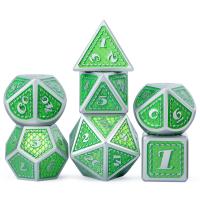 China Dragon Scale Solid Metal Dice Set Multi Color DND RPG Bright Colors for sale