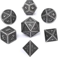 China Dragon Scale Solid Metal Dice Set Multi Color DND RPG Bright Colors for sale