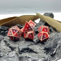 China Dragon Scale Solid Metal Dice Set Multi Color DND RPG Bright Colors for sale