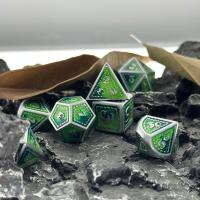 China Dragon Scale Solid Metal Dice Set Multi Color DND RPG Bright Colors for sale