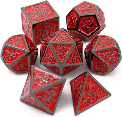China Spider -Man Solid Metal Polyhedral Dice Set DND RPG Luxury Style for sale