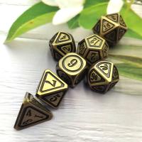 China Antique Bronze Metal Dice Set Fifth Person Gaming Color Stray Earth Alloy Dice for sale